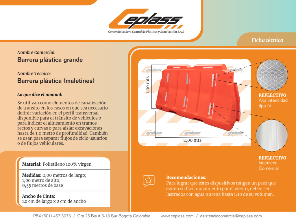 Barrera Plástica Grande - Ceplass